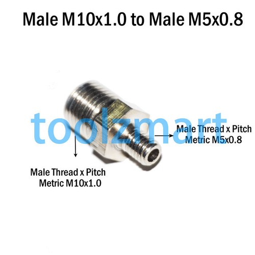 M10 x1.0 to M5 M5x0.8 Male Thread Reducer Nipple Fitting Pipe Connector ...