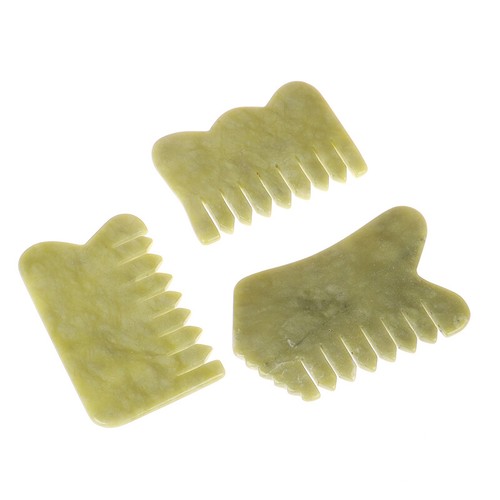 Gua Sha Board Comb Natural Jade Face Body Care Scraping SPA Massage ...