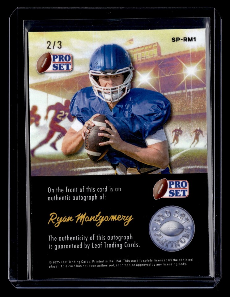 RYAN MONTGOMERY 2025 Leaf Pro Set Metal Football PLATINUM RED Auto #2/3 ...