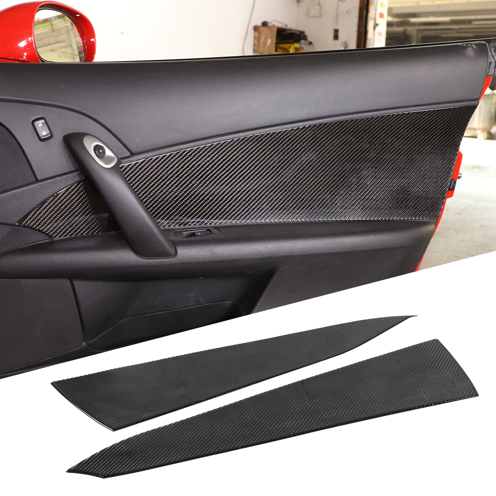For Corvette C6 2005-2013 Inner Door Panel Cover Trim Sticker Carbon ...
