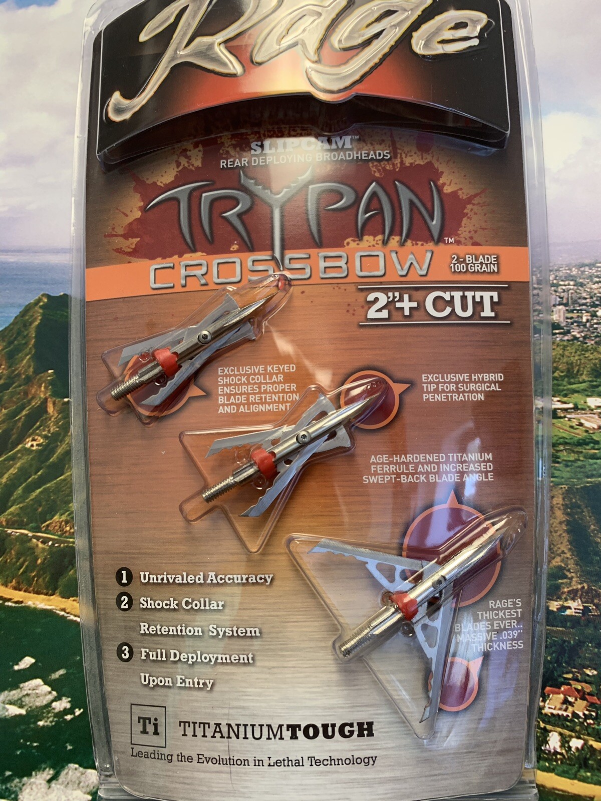 1 pk Rage Trypan Hypodermic Crossbow Broadheads 100 Gr 2 Blade 2” | eBay