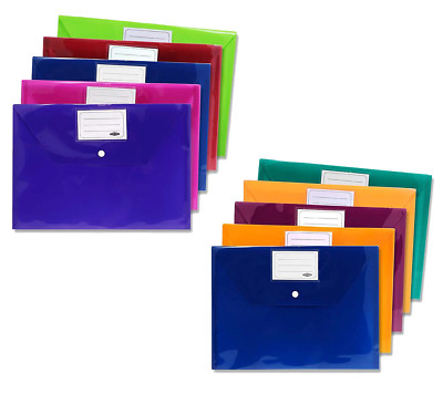 Set of 5 A4 Storage Wallet Document Filing Paper Office Card Pocket ...