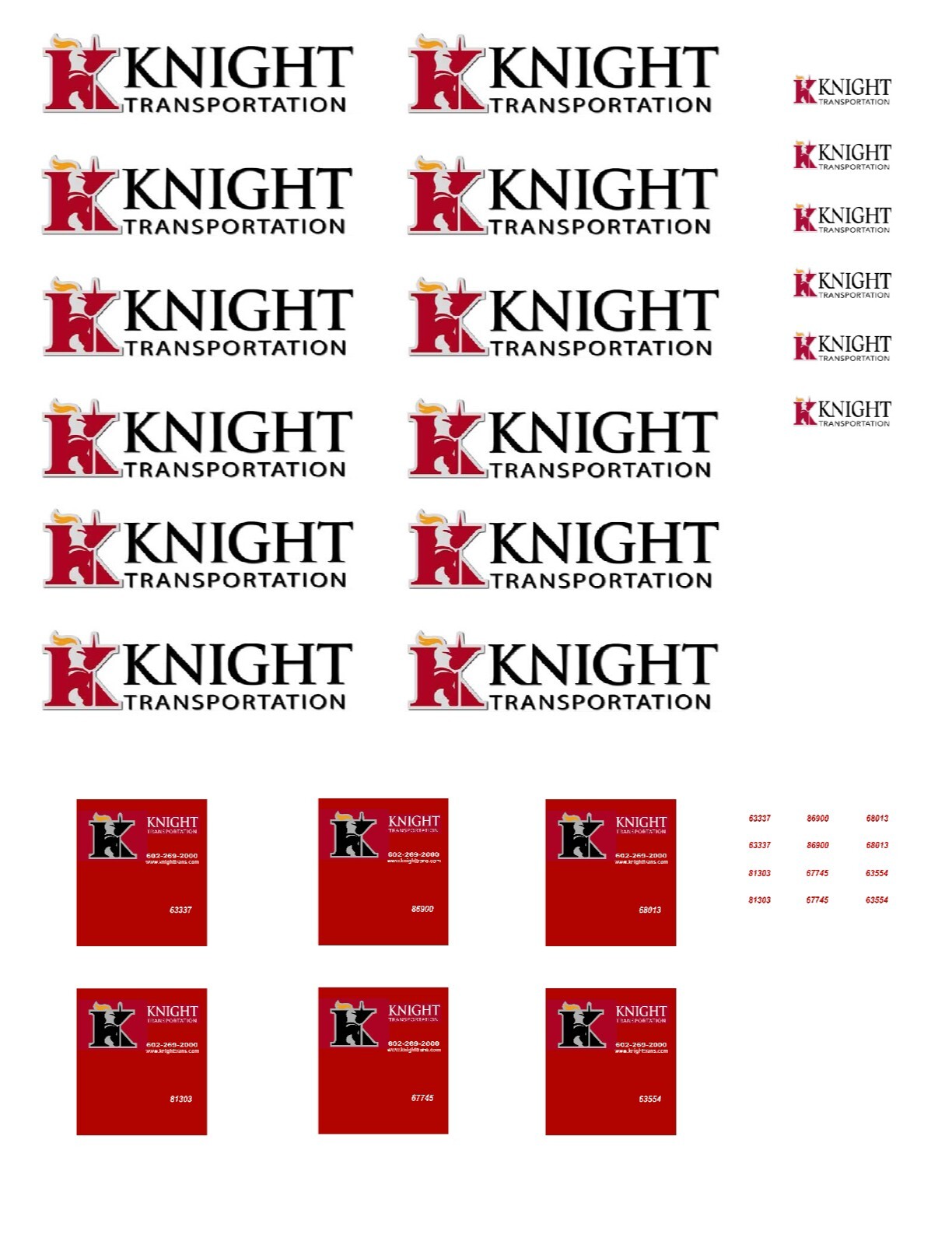 HO Scale Truck / Trailer Decals. " Knight Transportation " | eBay