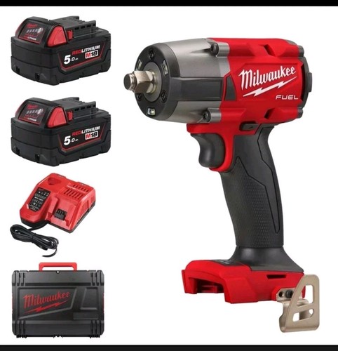 Milwaukee M18 FMTIW2F12-502X 18V FUEL 1/2" Impact Wrench 2x5A Batts ...