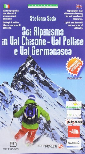 aavv Val Chisone - Val Pellice - Val Germanasca Ski touring ma (Map ...
