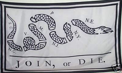 AMERICAN REVOLUTION JOIN OR DIE FLAG - PATRIOT BANNER - TEA PARTY - BEN ...