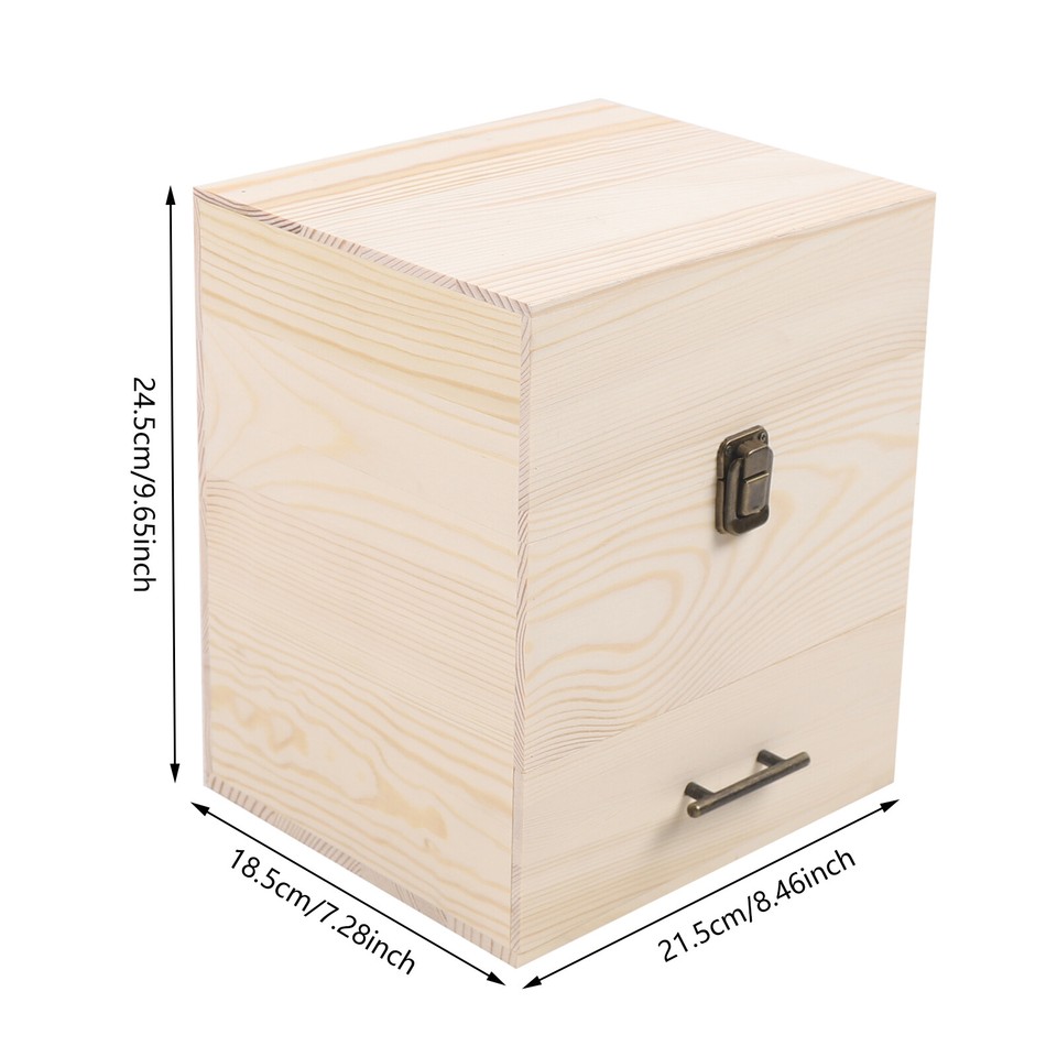 3 Tiers Essential Oil Storage Box, Display Case Wood Container ...