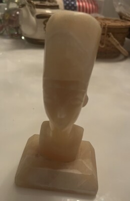 Vintage Alabaster Hand Carved Egyptian Queen Nefertiti Bust | eBay