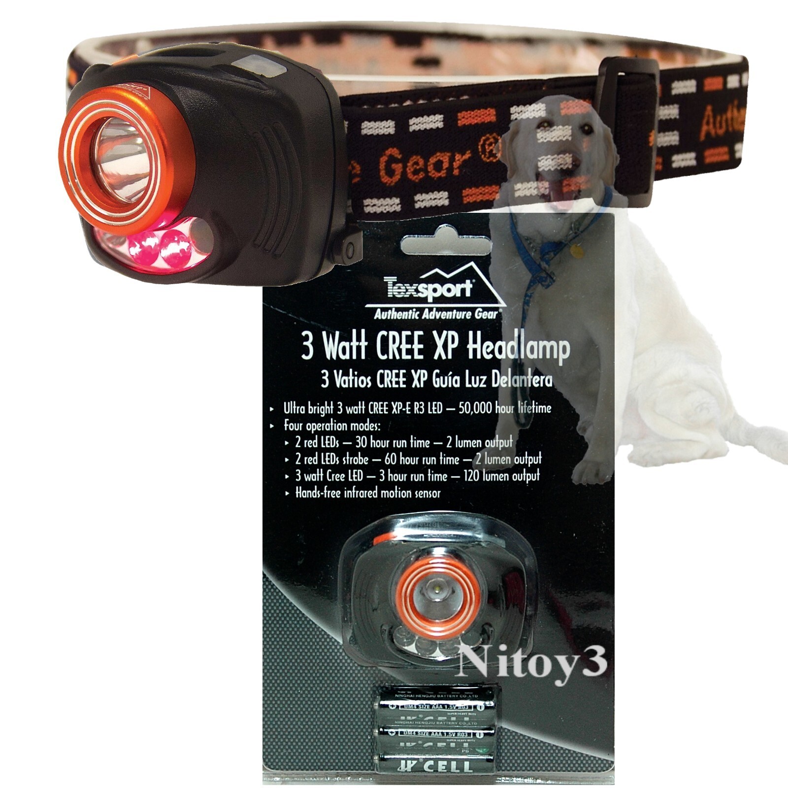 Texsport Ultra-Bright 3-Watt CREE XP LED Headlamp - 120 Lumens | eBay