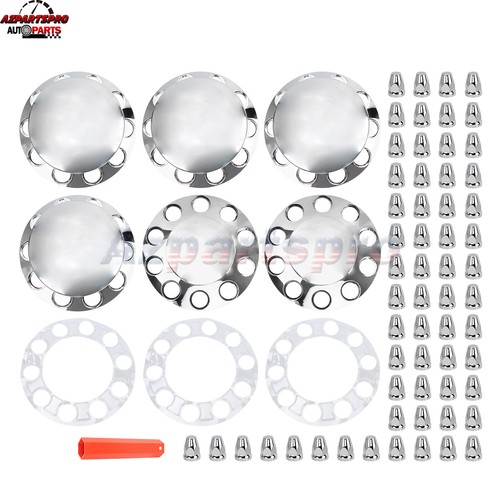 Semi Truck Hub Cover Wheel Axle Cover Center Caps w/ 33mm Lug Nut ...