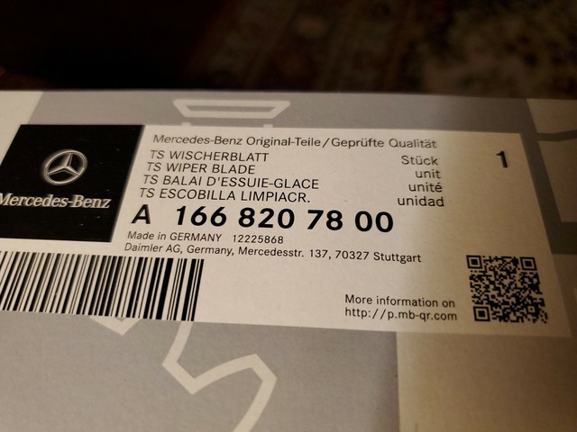Genuine Mercedes-Benz Wiper Blade 1668207800 OEM for sale online | eBay