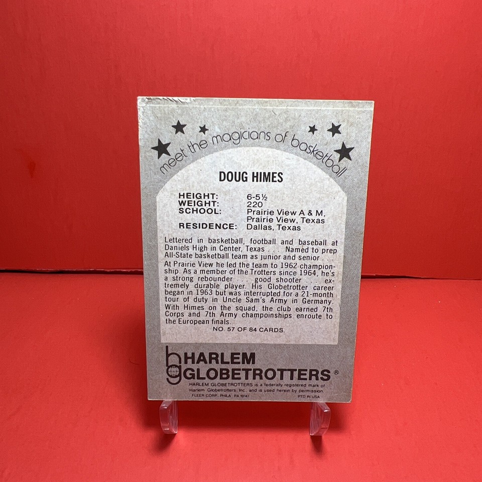 1971 Fleer Harlem Globetrotters Doug Himes #57 VG🦄 | eBay