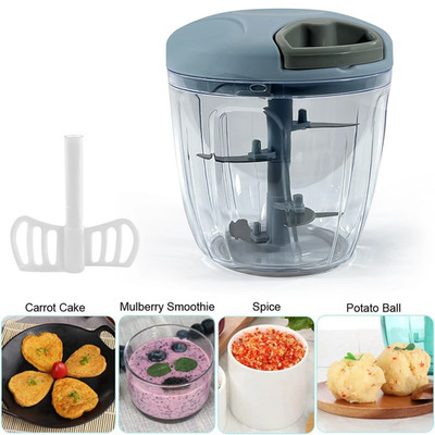 Pull Cord Pulling Food Chopper Manual Vegetable Slicer Hand Blender UK ...