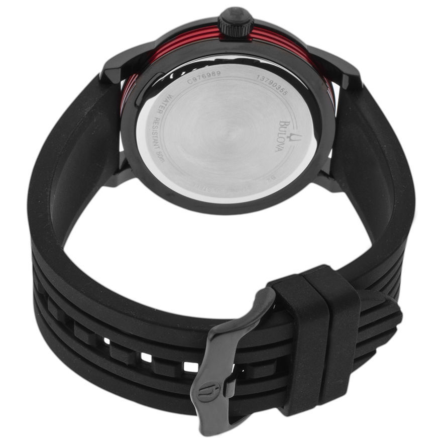 Men's Bulova 98B164 Marine Star Black Dial Black Silicone | eBay