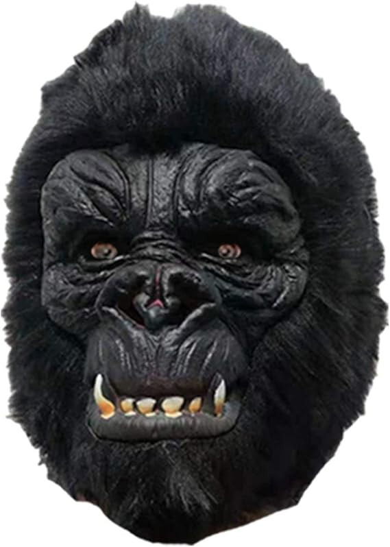 Hairy Gorilla Mask costume monkey head cosplay circus ape plush party ...