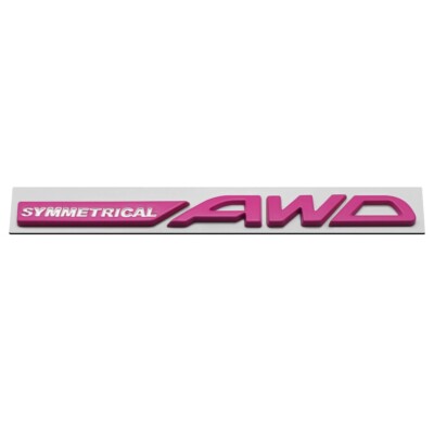OEM Style Pink Symmetrical AWD Badge Rear Trunk Forester Outback ...