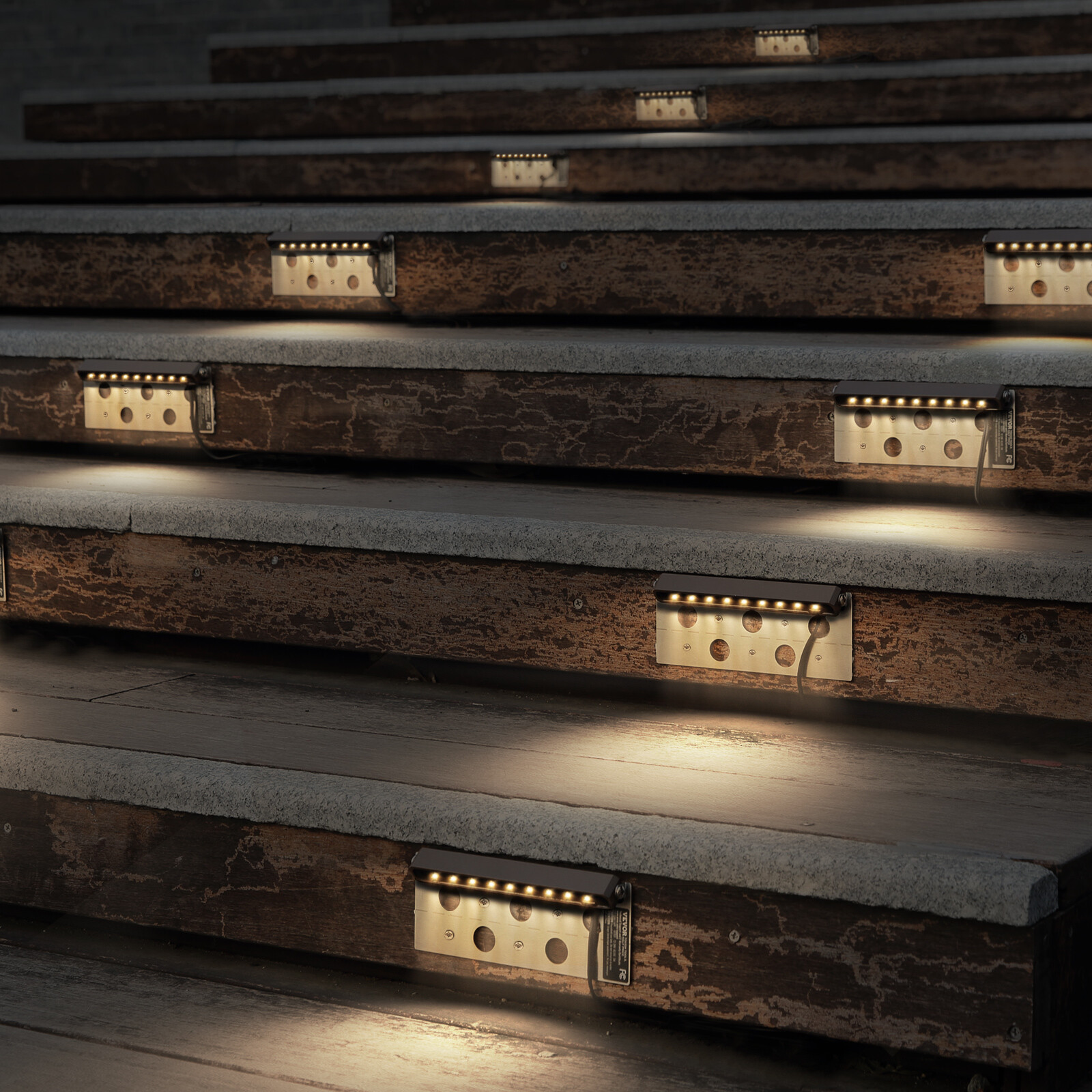 VEVOR 8-Pack 6.8" LED Hardscape Lighting Retaining Wall Step Paver ...