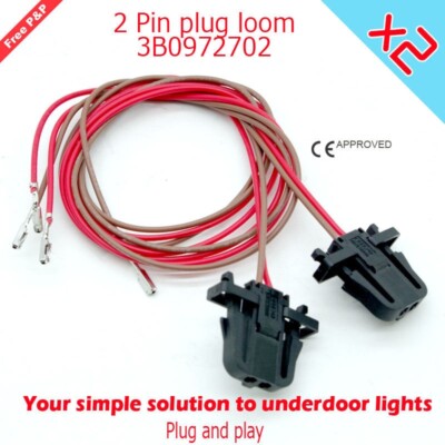 2x AUDI VW Skoda VAG 2 pin connector plug 3B0972702 3B0 972 702 ghost ...