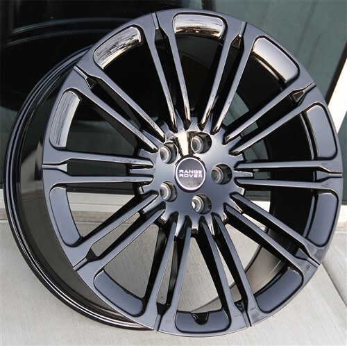 SET(4) 24" 24x9.5 5x120 GLOSS BLACK WHEELS BLACK FIT RANGE ROVER SPORT ...