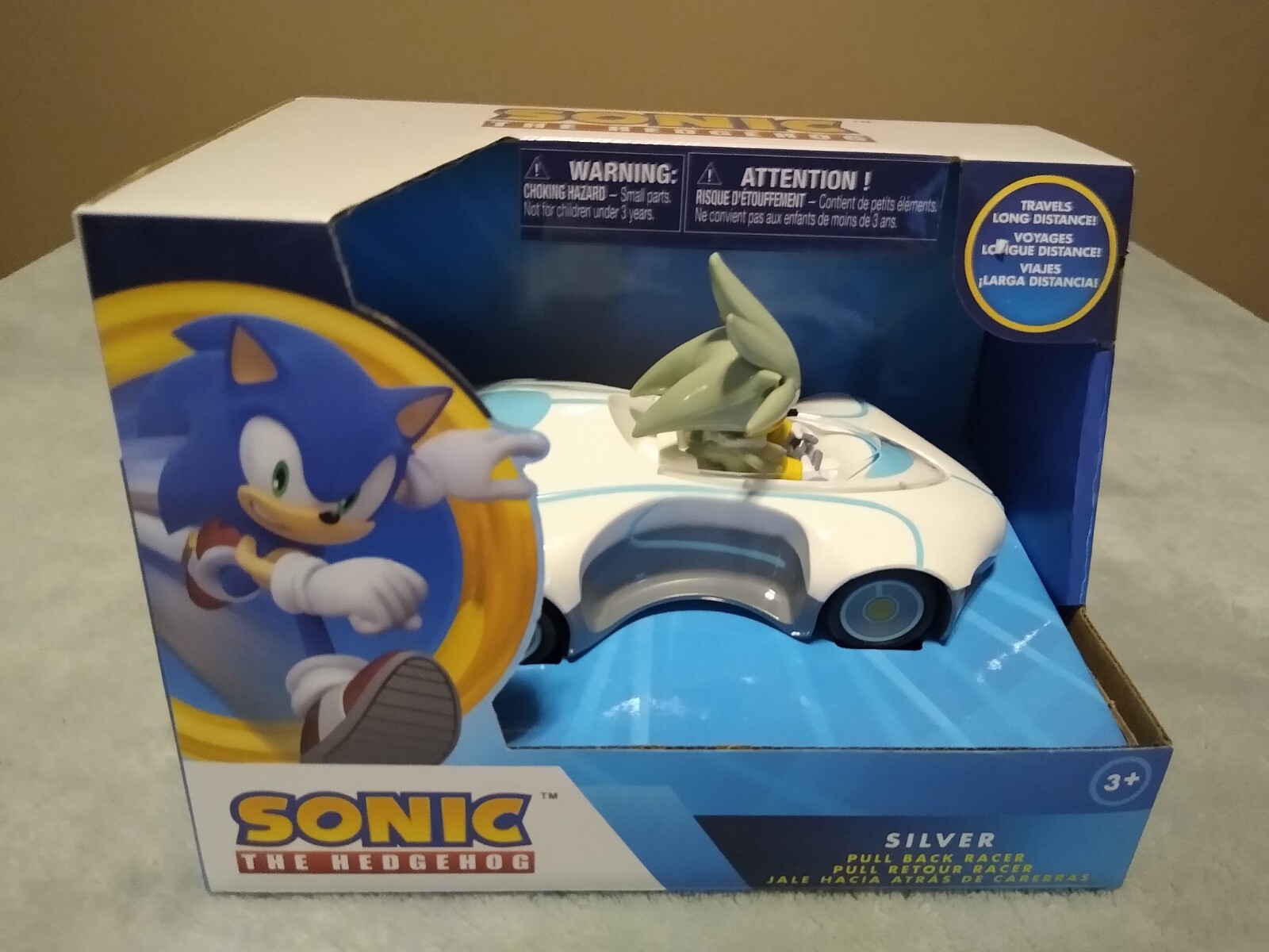 Sonic The Hedgehog All Stars Racing Silver Pull Back Vehicle Car Figure ...