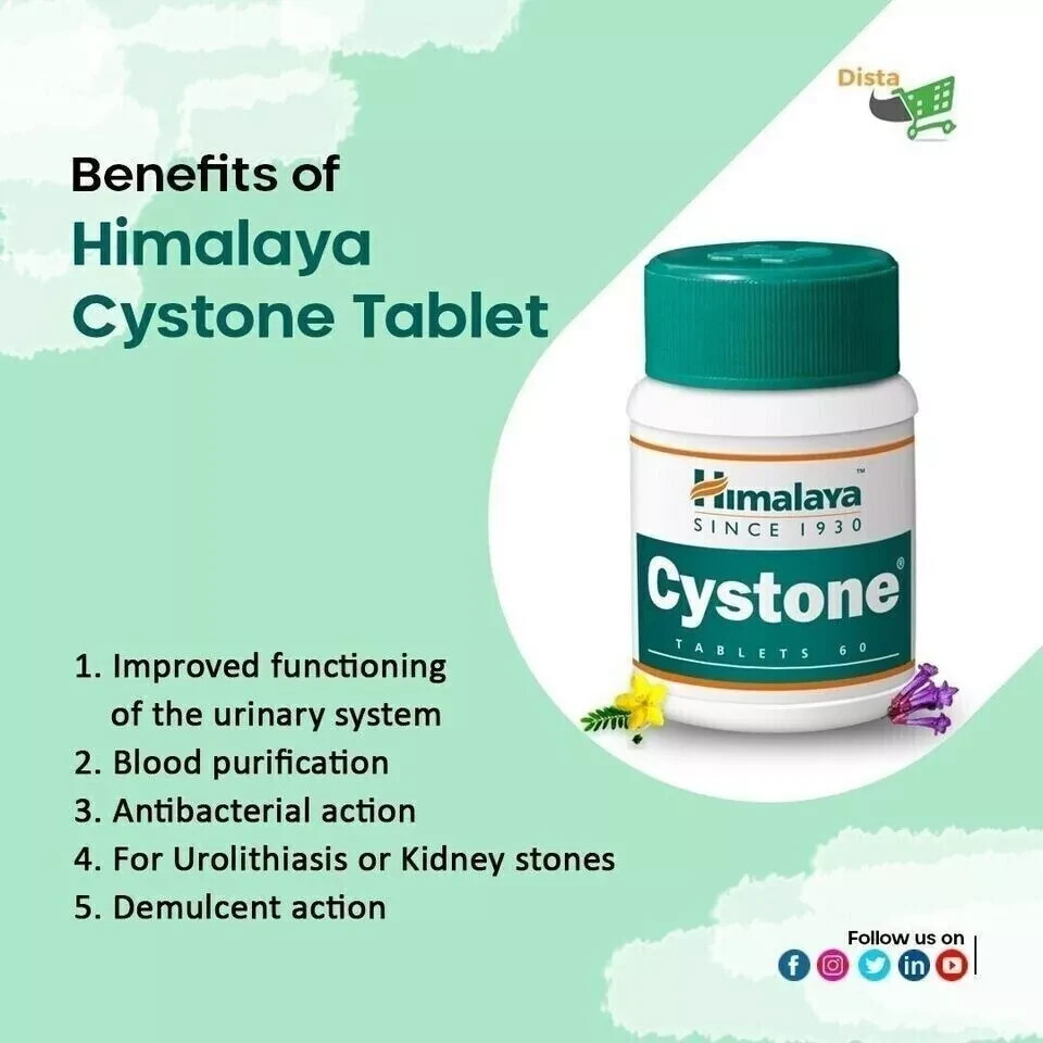 Himalaya Cystone FREE CYSTONE Tablets Kidney RELIEF FROM KIDNEY STONES ...