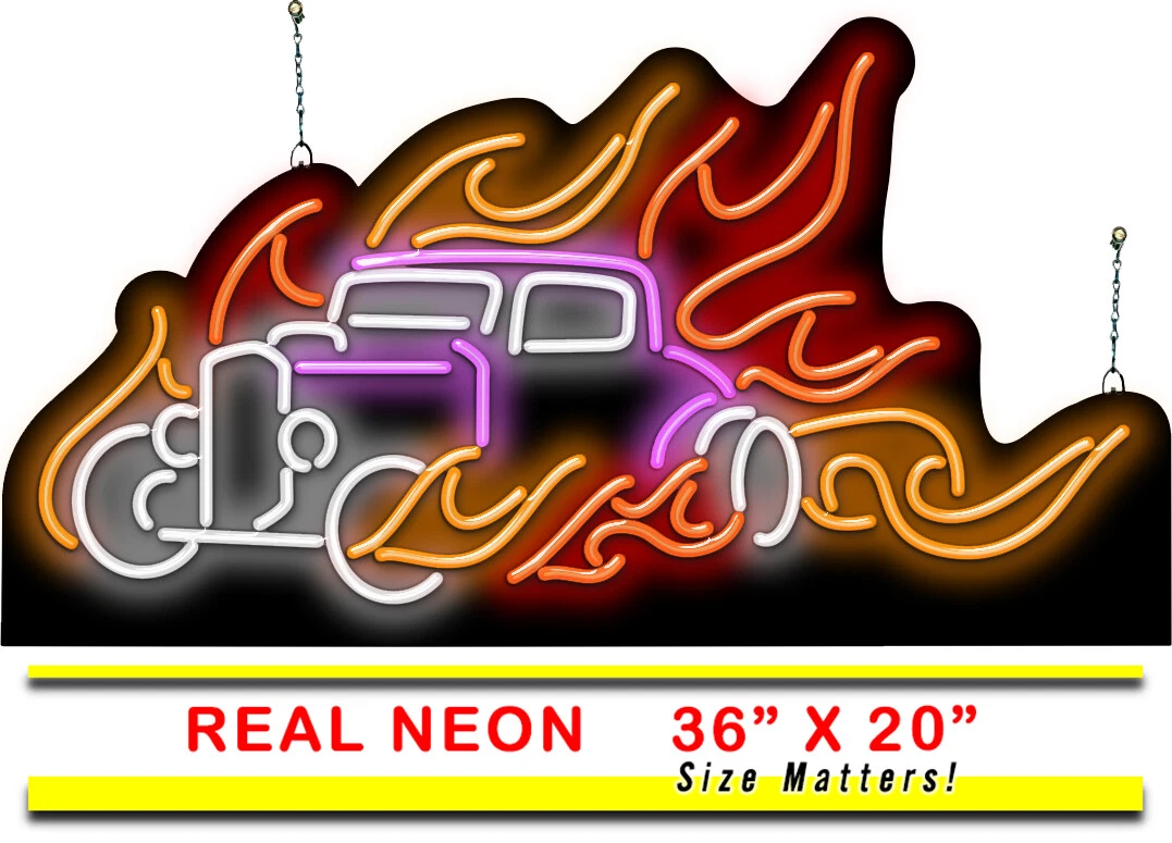 Cool Cars With Neon Lights And Flames