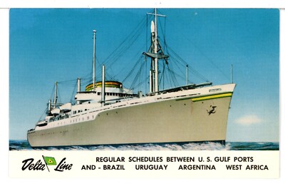 1961 Delta Liner in Service, New Orleans - South America Ship Postcard ...