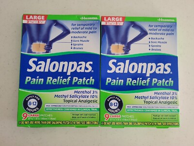 Salonpas Pain Relief Patch Menthol Total 9 Large Patches Ea.(2pk bundle ...