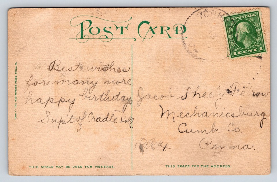 VTG Postcard Birthday Greeting Cradle Roll Member C.M. Burd ...