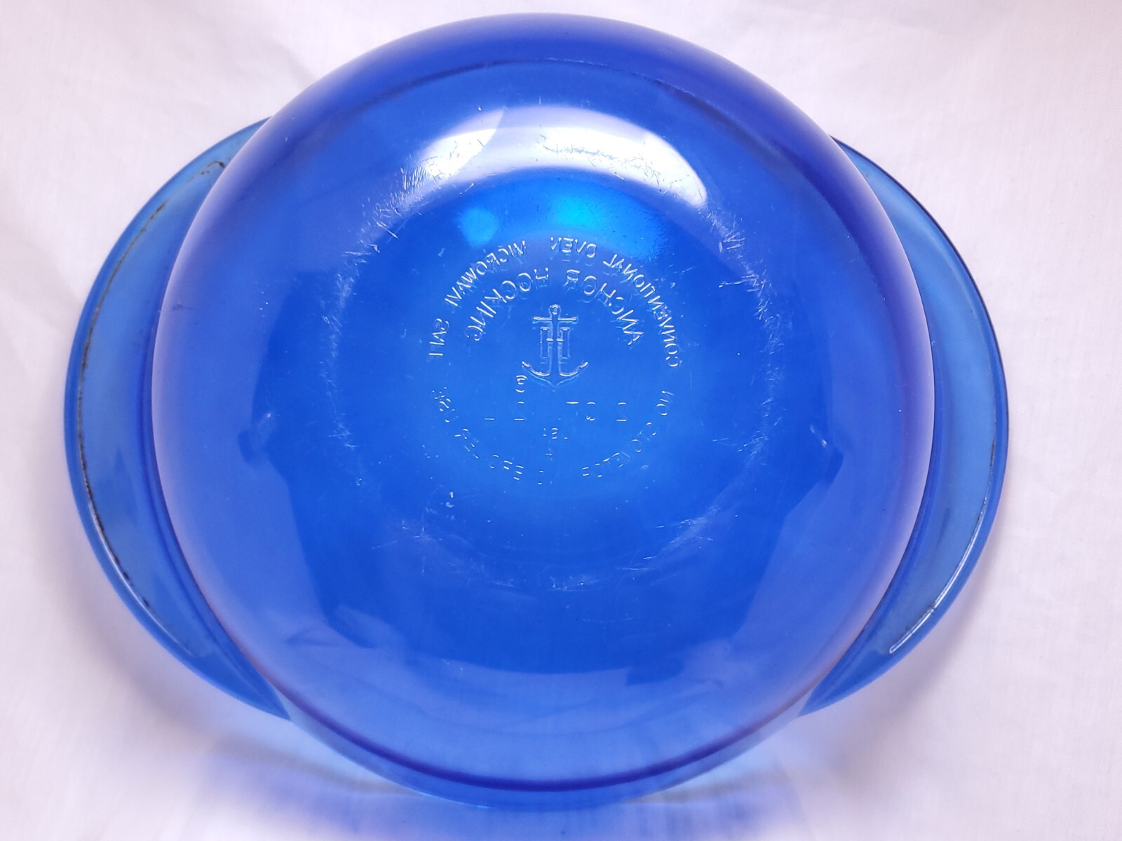 Anchor Hocking Cobalt Blue Large Round Casserole Bowl Dish Ovenware 2 ...