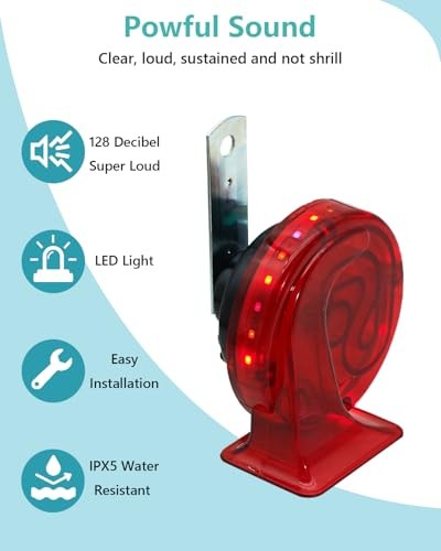 LED Horn 12V Loud Waterproof Transparency Color Light Horn Dual Tone ...