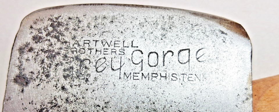 Axe, Vintage GREY GORGE Axe, Made by HARTWELL BROS., Memphis, Tenn, USA ...