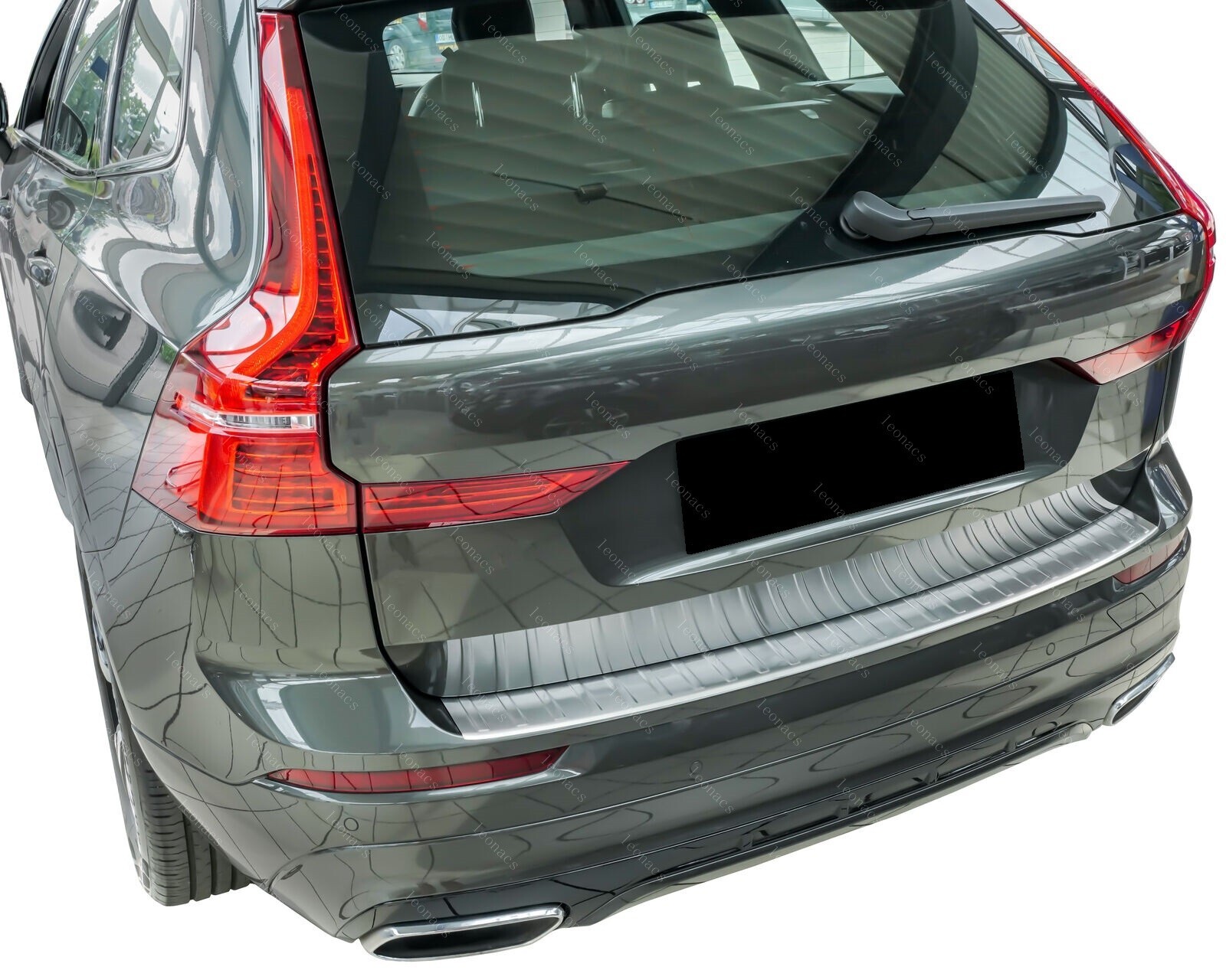 Chrome Rear Bumper Protector BRUSHED S.STEEL For VOLVO XC60 II 2018 ...