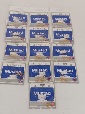 fish hooks (13) Mustad 3261-GL Aberdeen Size 8 Fishing Hooks New | eBay
