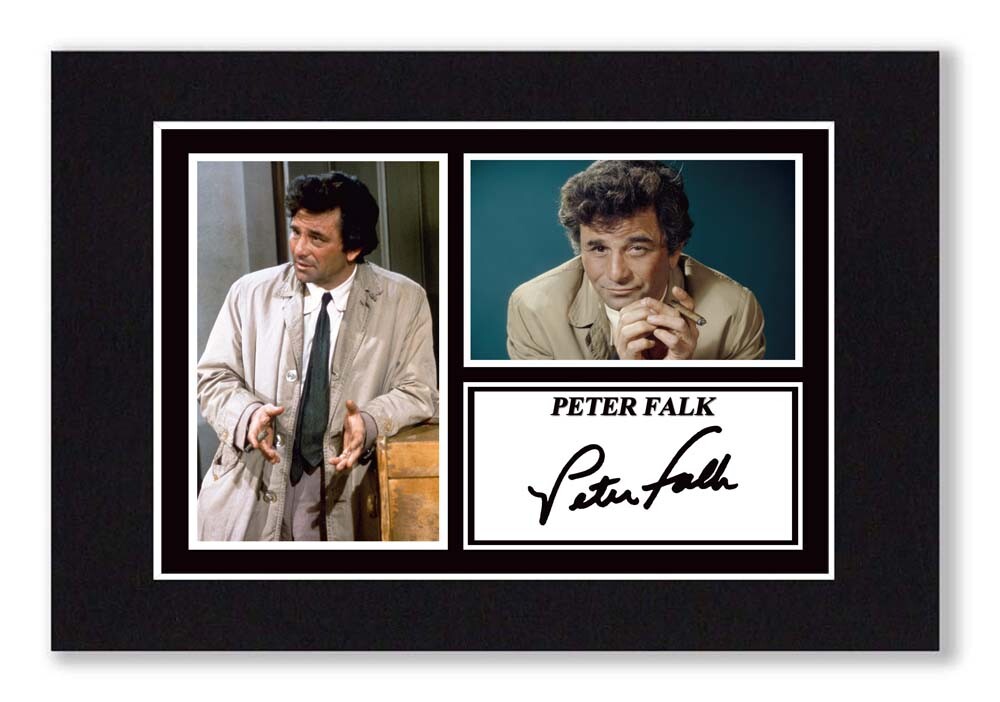 A4 Mount PETER FALK Autograph Signed PHOTO Ready To Frame COLUMBO Gift ...