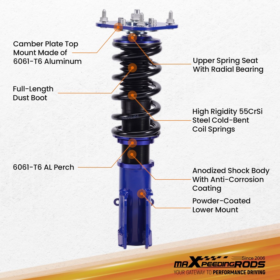 Front + Rear Coilover Shocks Kits for Dodge Neon 00-05 & SRT-4 03-05 | eBay