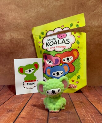 TOPPS I Love Koalas Fern Green Koala and Sticker Sheet Fuzzy Figurine ...