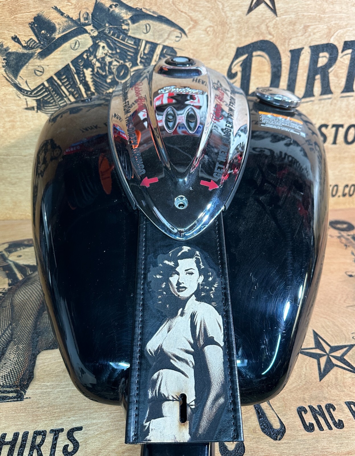 Indian Chief Touring Hot Retro Pin Up Leather Motorcycle Black Gas Tank ...