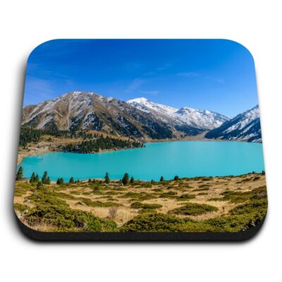 1x Square Fridge MDF Magnet Big Almaty Lake Kazakhstan Travel #50244 ...