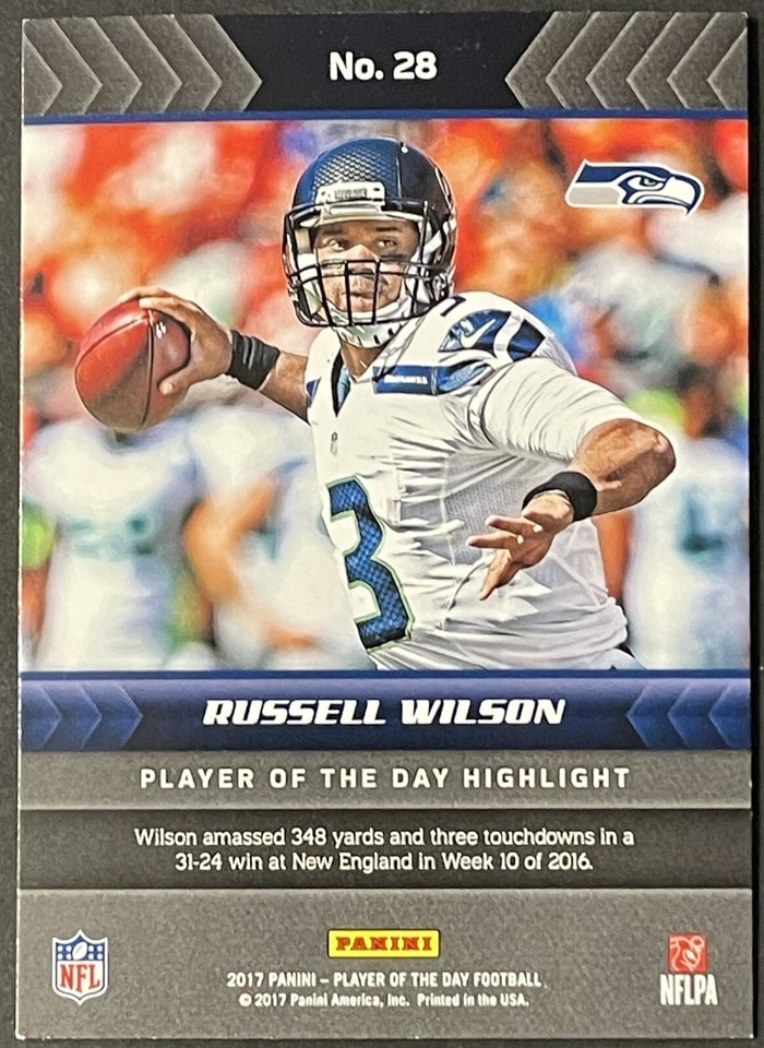 2017 Panini NFL Player of the Day Football #28 Russell Wilson | eBay