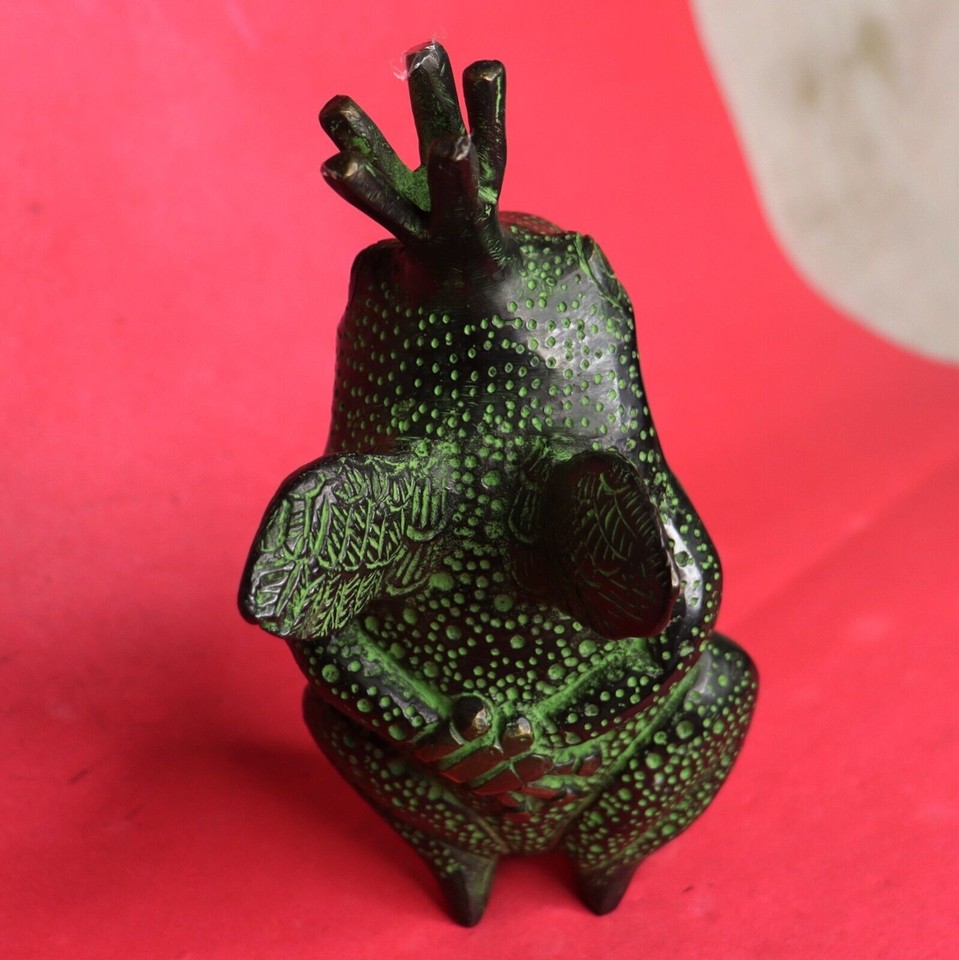 Handcrafted Brass Frog With Wings Figurine Table Decor Statue Figure ...