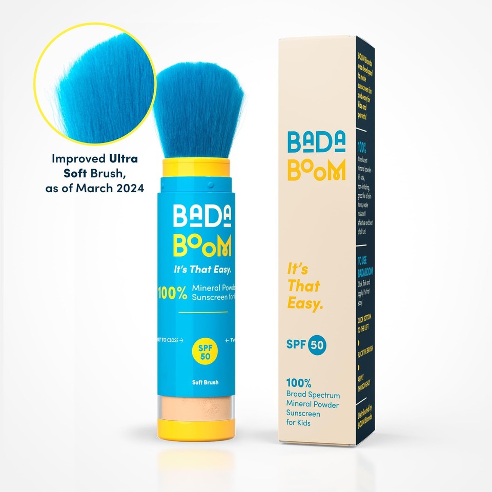 Mineral Translucent Sunscreen Powder, Brush on SPF 50 for Kids and ...