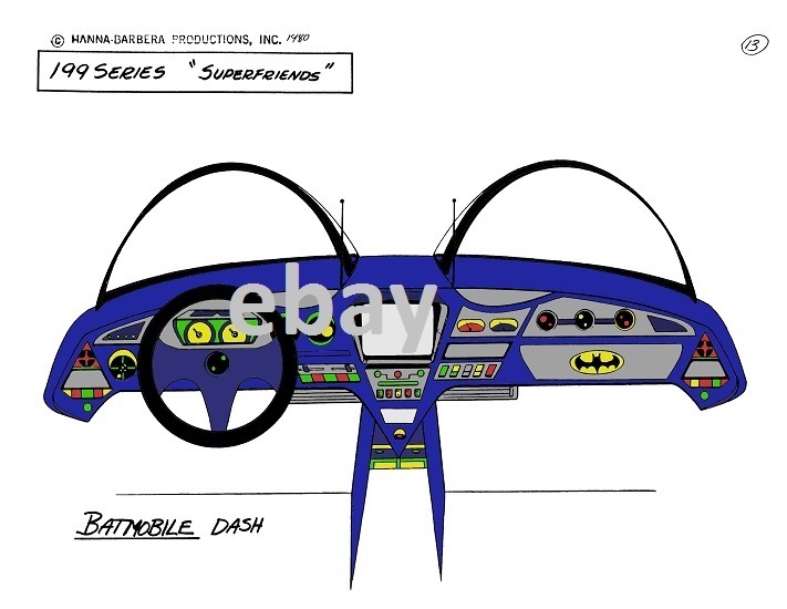 Super Friends BATMOBILE DASH MODEL SHEET PRINT Hanna Barbera Cartoon ...