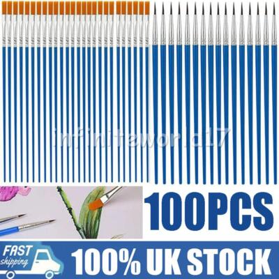 100Pcs Fine Tip Paint Brushes, Small Brush Bulk for Detail Painting ...
