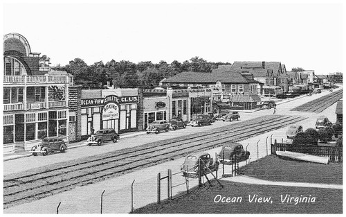 Ocean View Virginia Street Scene 1st St Club Marque Reprint Postcard ...