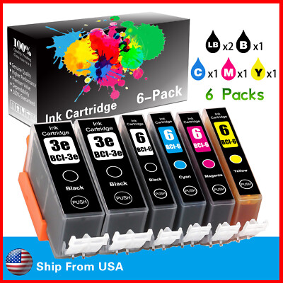 (6-Pack,2BBCMY) BCI3e BCI6 Ink Cartridge BCI-3 BCI-6 for PIXMA iP4000 ...