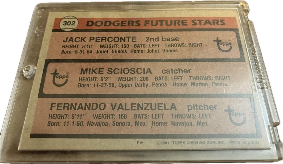 1981 Topps - Dodgers Future Stars #302 In A Hard Plastic Case Ungraded ...
