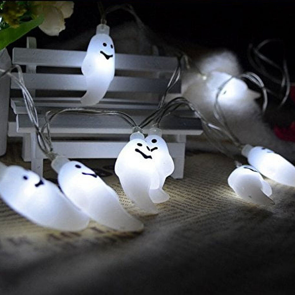 20 LEDs String Lamp 2 Lighting Modes Halloween Cute Ghost 3M for DIY ...