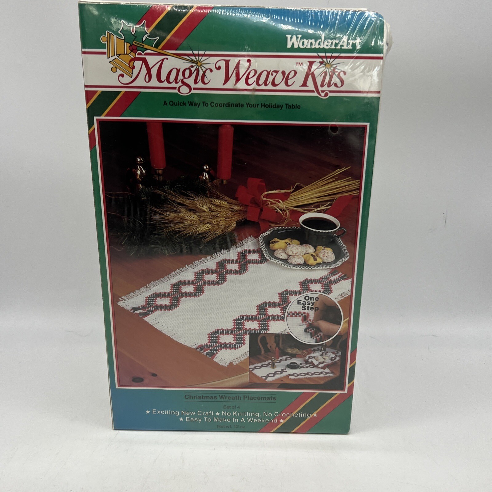 Wonderart Magic Weave Kit Christmas Wreath Placemats NOS Set Of 4 | eBay