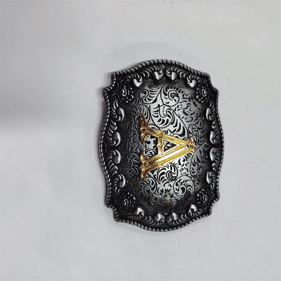Western Belt Buckles for Men A to Z Initial Letters Cowboy Belt Buckles ...